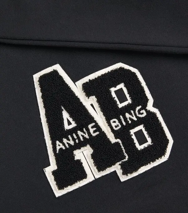 ANINE BING Oversized Miles Letterman Sweatshirt - Black