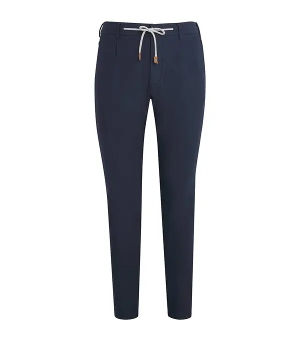 Eleventy Cotton-blend Drawstring Trousers