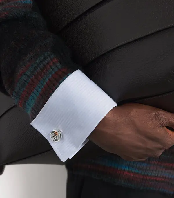 Tateossian Palladium Octo Gear Cufflinks