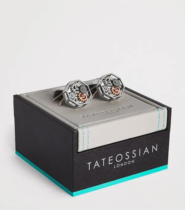 Tateossian Palladium Octo Gear Cufflinks