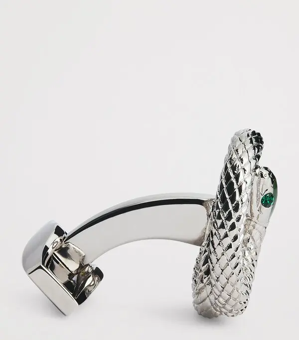 Tateossian Palladium Enamel-detail Viper Cufflinks