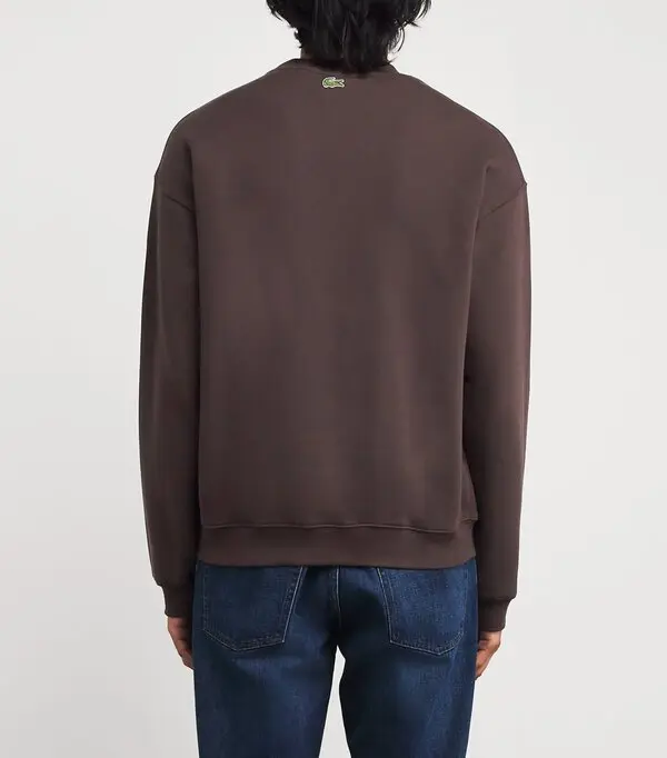 Lacoste Cotton Logo-embroidered Sweatshirt - Brown