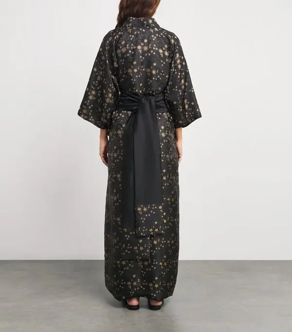 DANIEL HANSON Silk Floral Kimono Dressing Gown