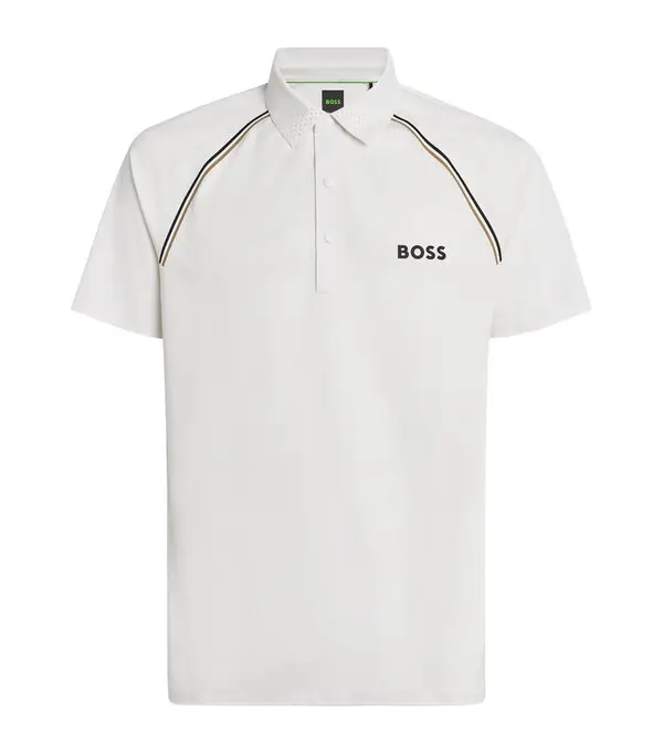 BOSS Active Slim Polo Shirt - White