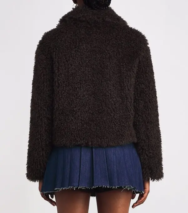 Maje Faux Shearling Bomber Jacket