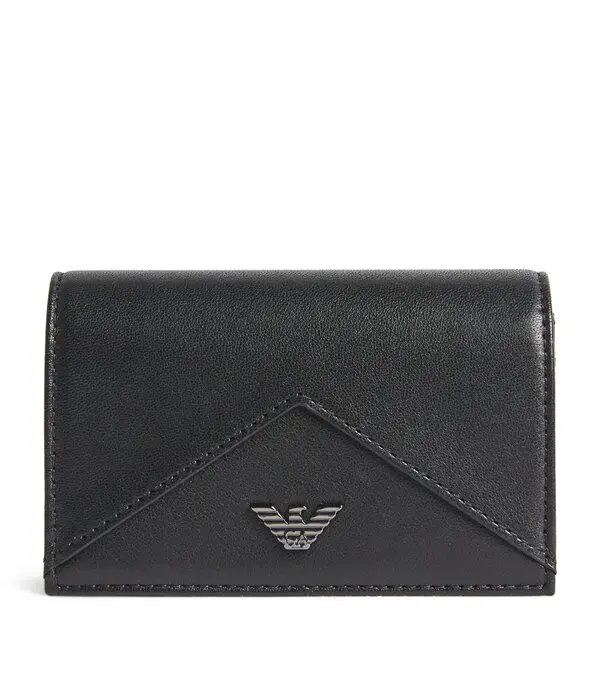 Emporio Armani Leather Bifold Cardholder - Black