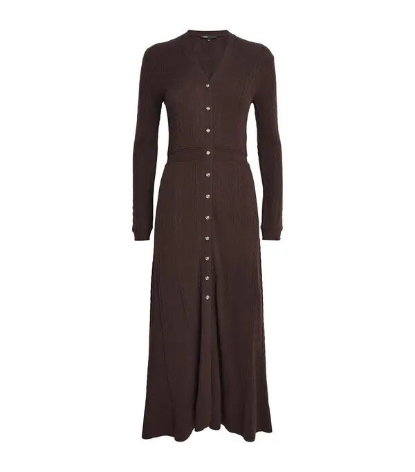 Maje Cable Knit Maxi Dress