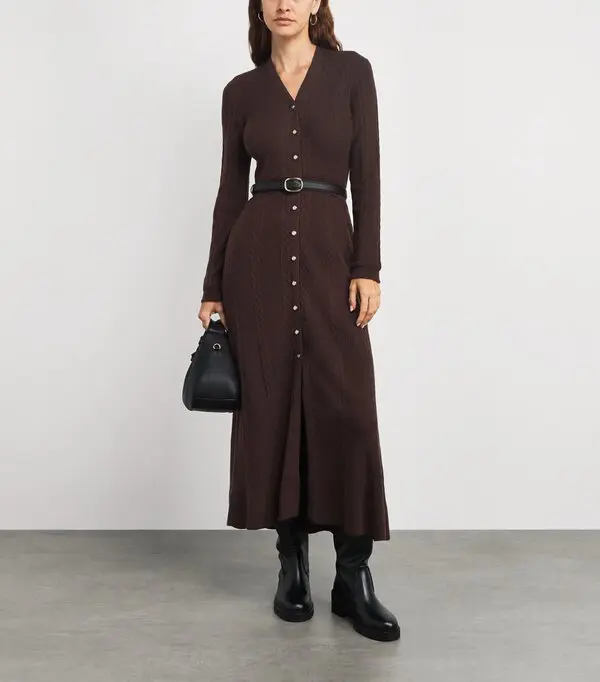 Maje Cable Knit Maxi Dress