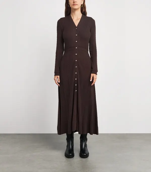 Maje Cable Knit Maxi Dress