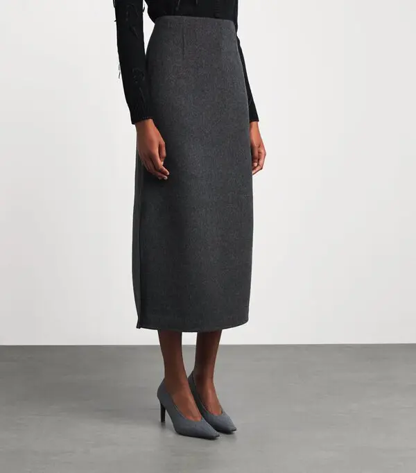 Lafayette 148 New York Wool-cashmere Midi Skirt