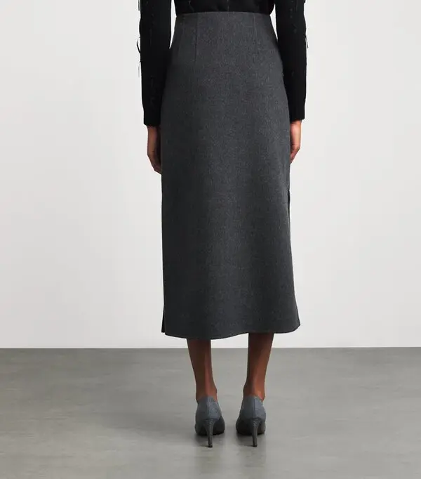 Lafayette 148 New York Wool-cashmere Midi Skirt