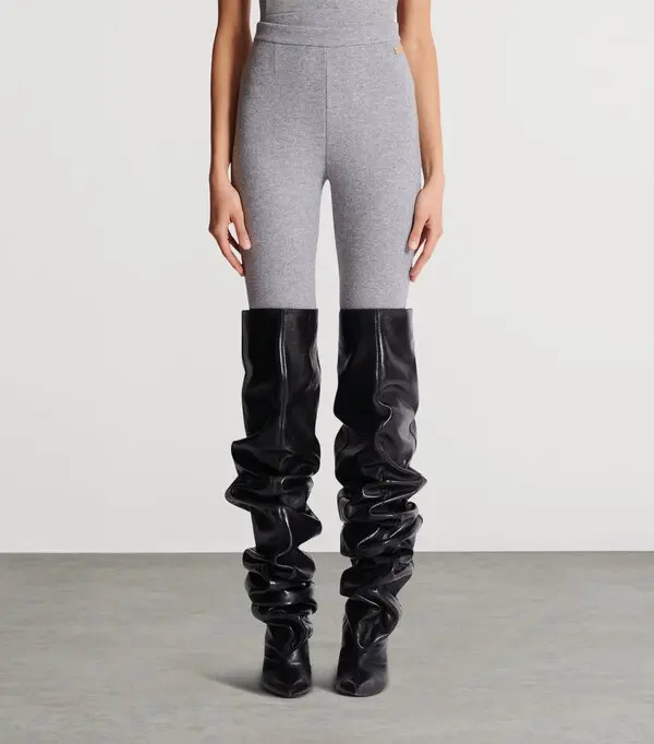 Balmain Wool-blend Knitted Leggings