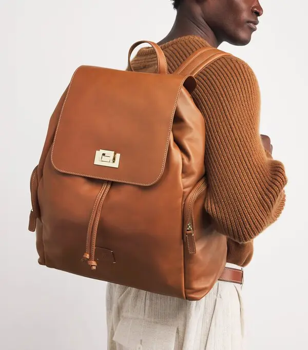 Eleventy Calfskin Leather Backpack