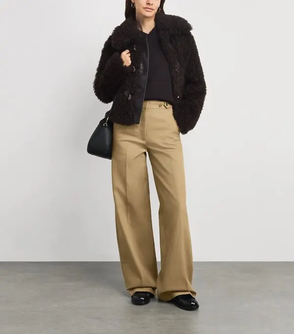 Sandro Cotton Wide-leg Trousers