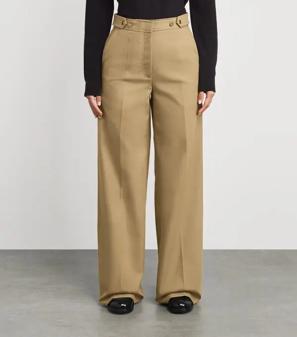 Sandro Cotton Wide-leg Trousers