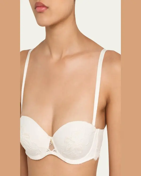 Lise Charmel Floral-embroidered Strapless Bra