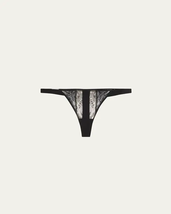 LIVY Midnight Kiss Lace Tanga - Black