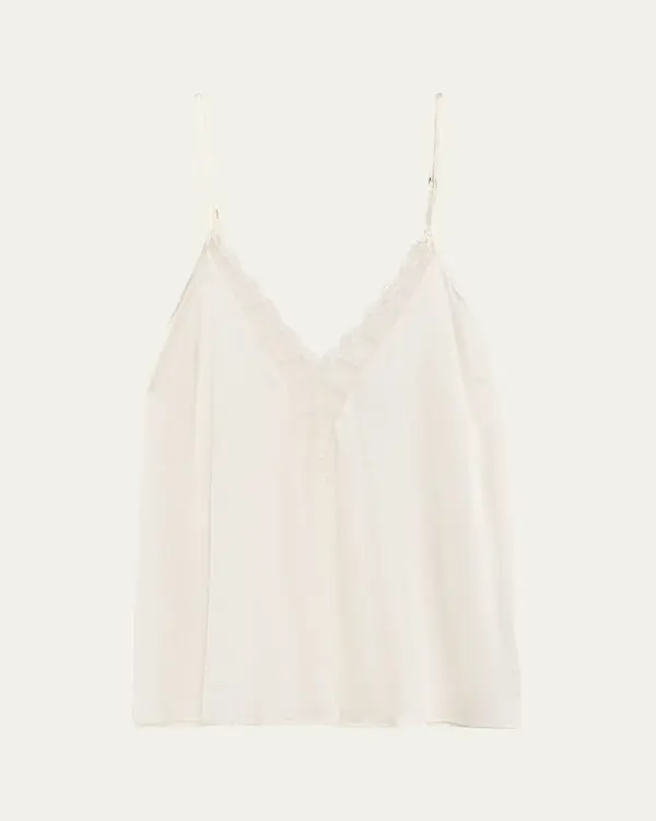 LIVY Murmure Lace-trim Silk Satin Top - Blow