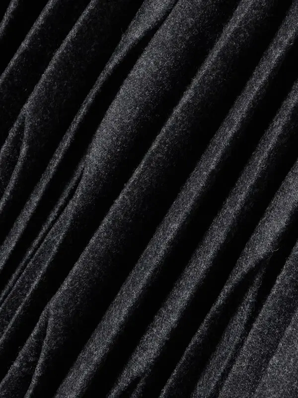 Alaïa Pleated Wool Midi Skirt - Gray