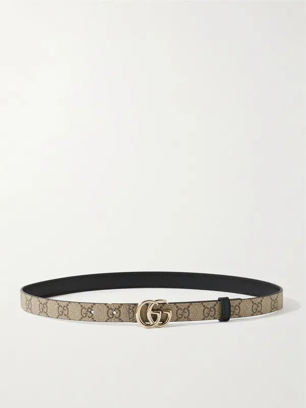 Gucci Gg Marmont Reversible Leather Belt - Neutrals