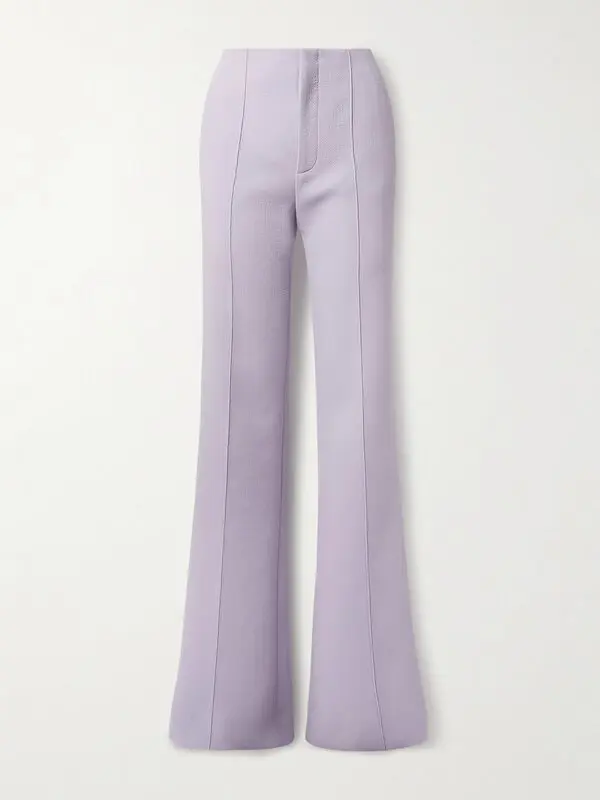 Chloé Wool-crepe Flared Trousers - Purple