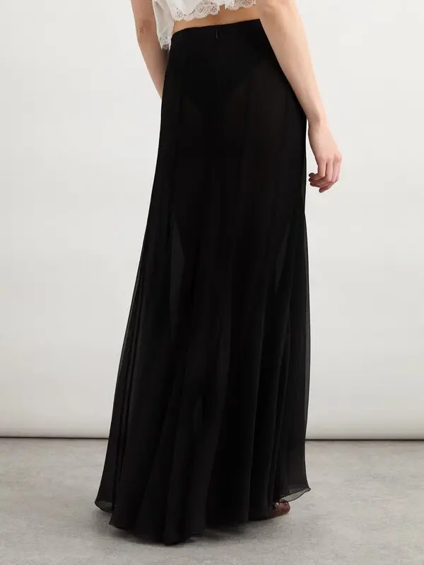 Chloé Organic Silk-mousseline Maxi Skirt