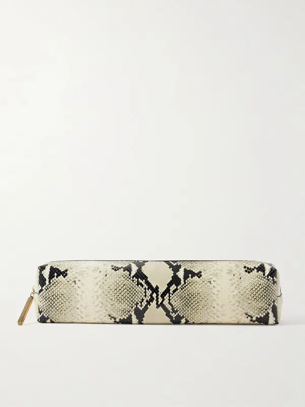 Khaite Kye Snake-effect Leather Clutch - Animal Print
