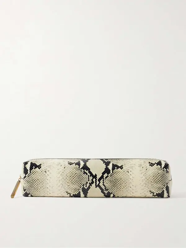 Khaite Kye Snake-effect Leather Clutch - Snake Print
