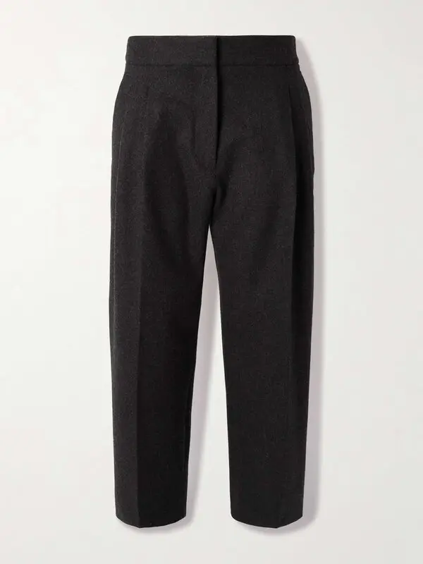 Alaïa Wool Straight-leg Trousers - Dark Gray