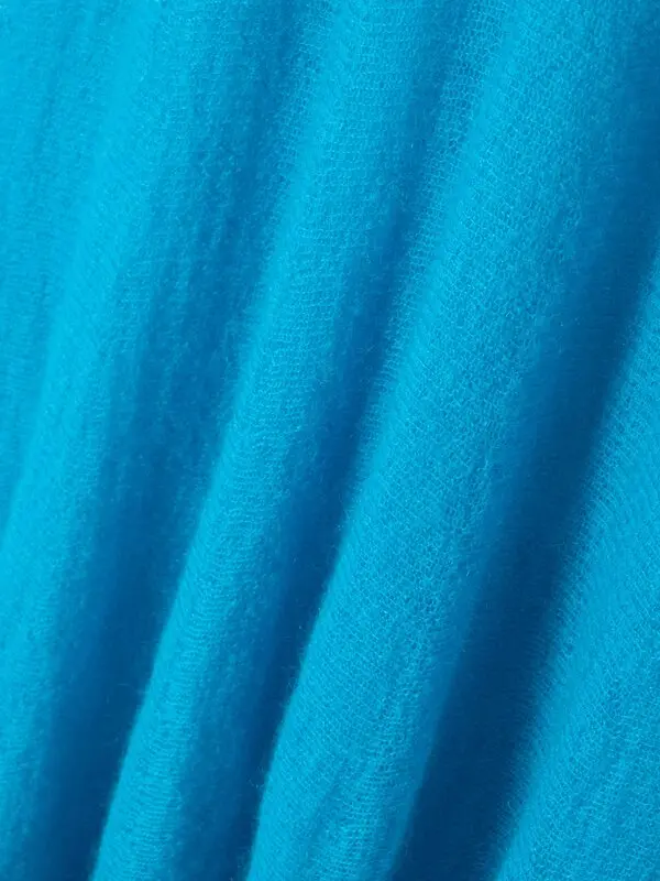 Alaïa Pleated Mohair-blend Midi Skirt - Blue