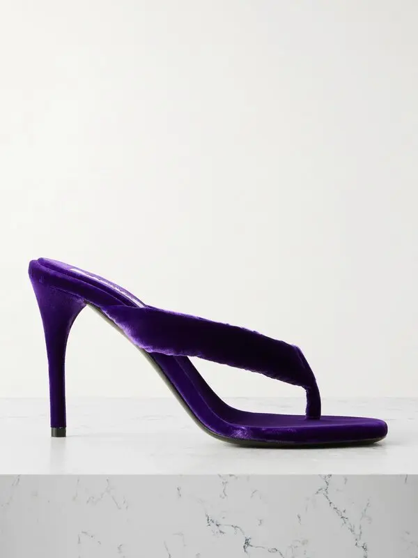 Alaïa 90 Velvet Mules - Purple