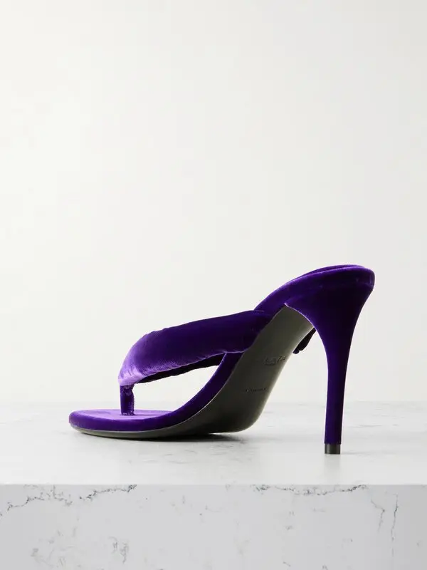 Alaïa 90 Velvet Mules - Purple