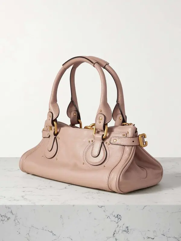 Chloé Paddington Embellished Leather Tote - Beige