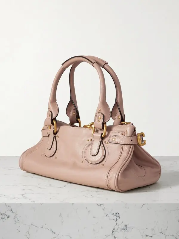 Chloé Paddington Embellished Leather Tote - Pink | Editorialist