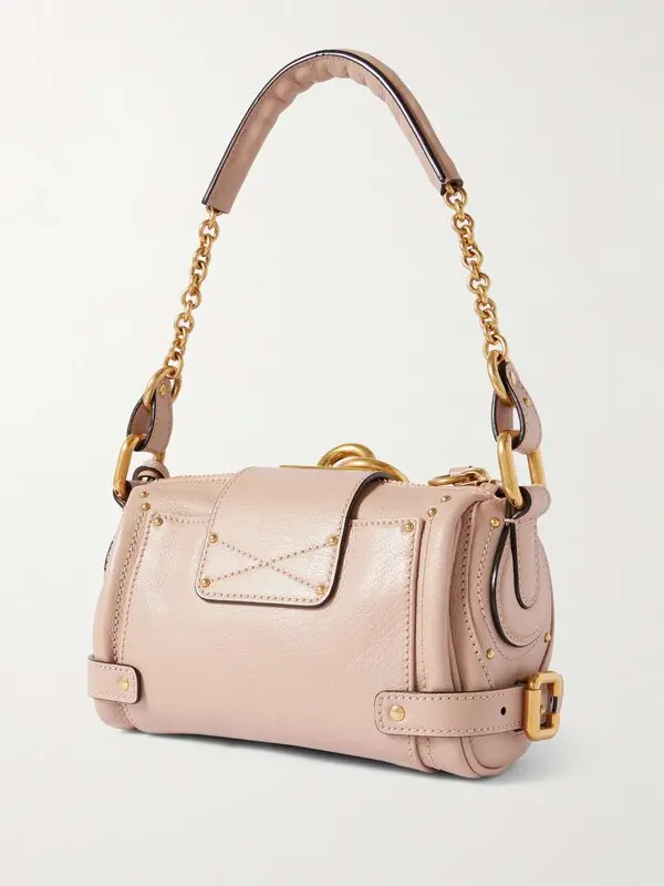 Chloé Paddington Textured-leather Shoulder Bag - Beige