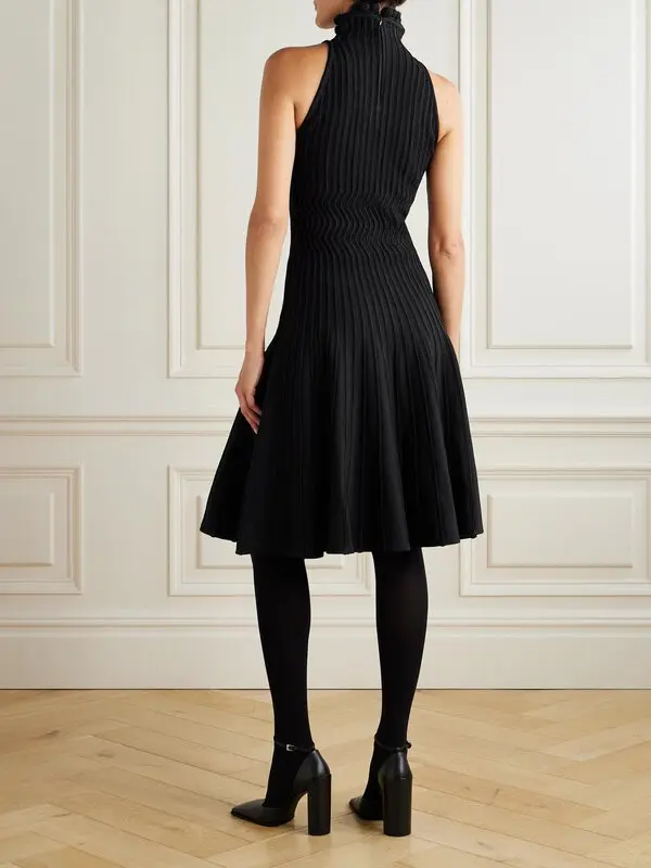 Alaïa Ribbed-knit Turtleneck Dress