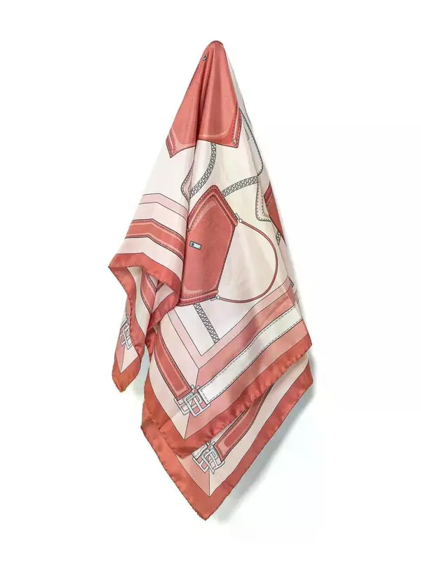 BOSS Graphic-print Silk Scarf - Red