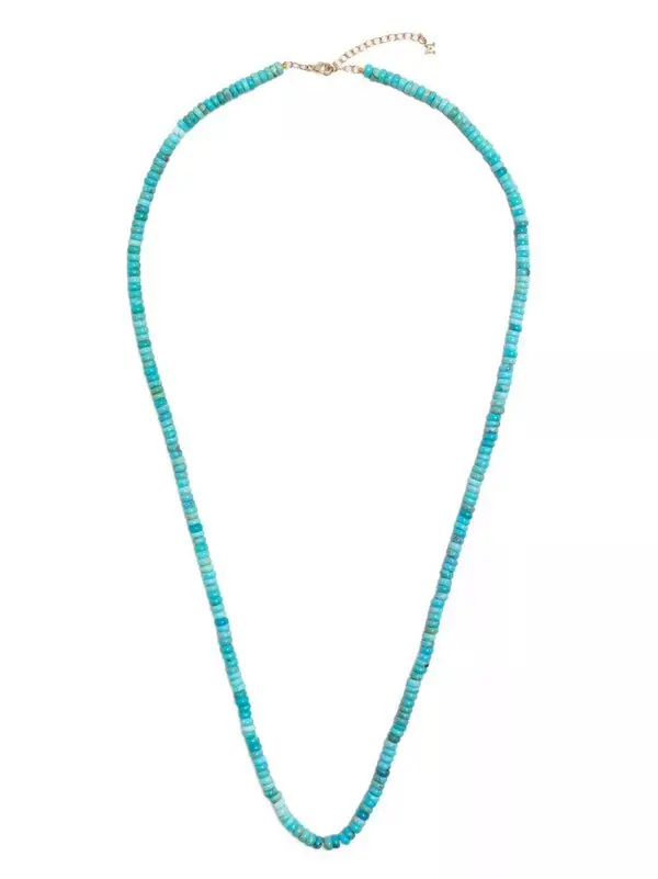 Mateo 14kt Yellow Gold Turquoise Bead Necklace - Blue