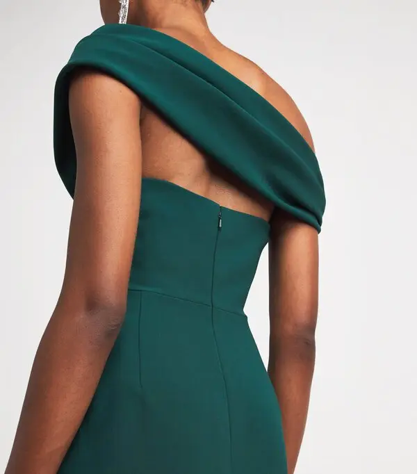Carolina Herrera Crepe Draped Off-the-shoulder Gown