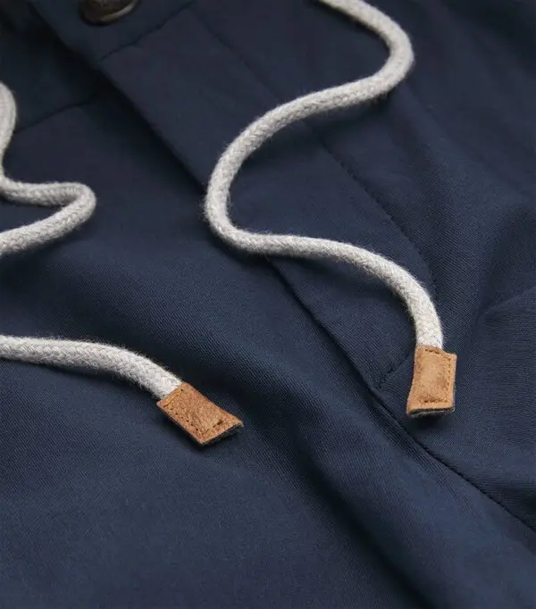 Eleventy Cotton-blend Drawstring Trousers - Blue