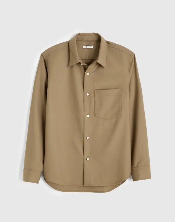 Madewell Twill Button-up Shirt In Wool Blend