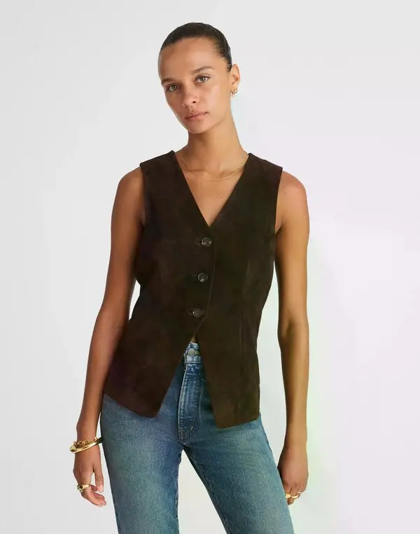 Madewell Suede Cutaway Vest