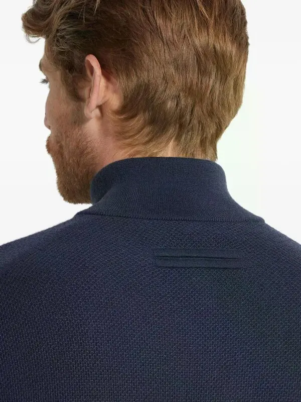Zegna Mock-neck Half-zip Cashmere Sweater - Blue