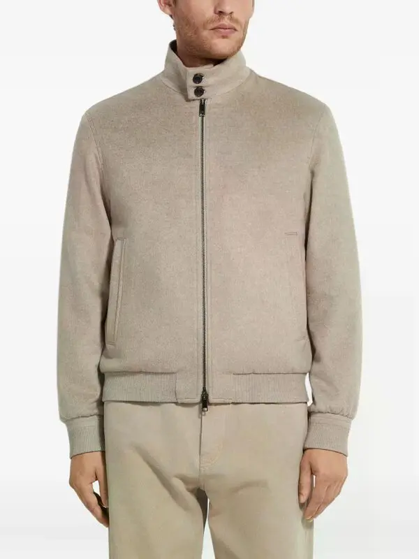 Zegna Cashmere Zip-up Bomber Jacket