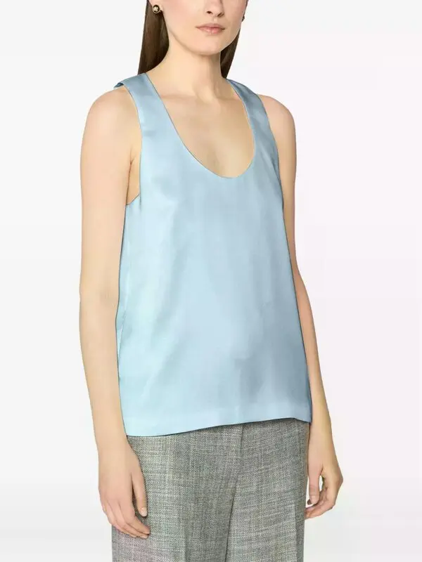 GENNY Satin Sleeveless Top - Blue