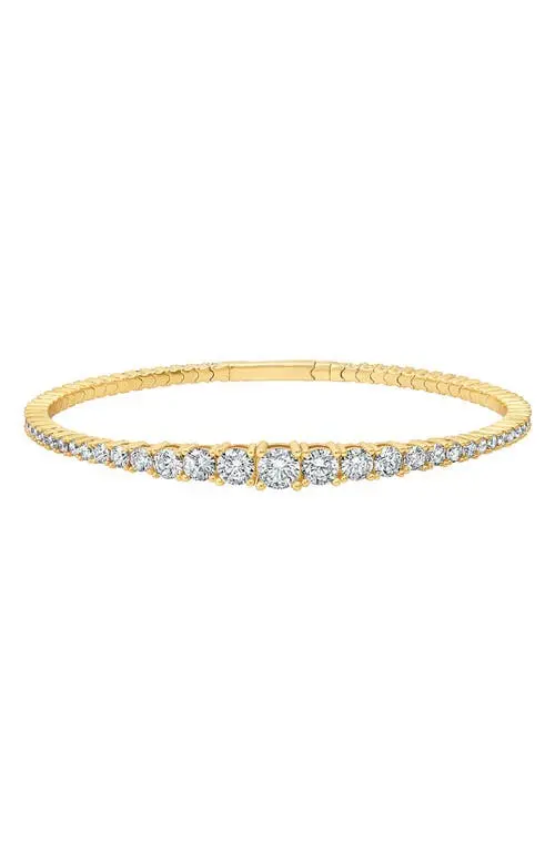 CRISLU Graduated Round Cubic Zirconia Flex Bracelet - 18kyg/clear Stone