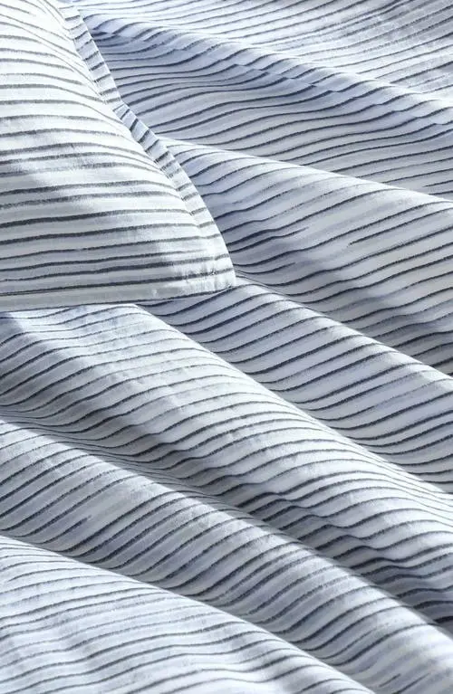 Calvin Klein Wavy Stripe Washed Percale Comforter & Sham Set