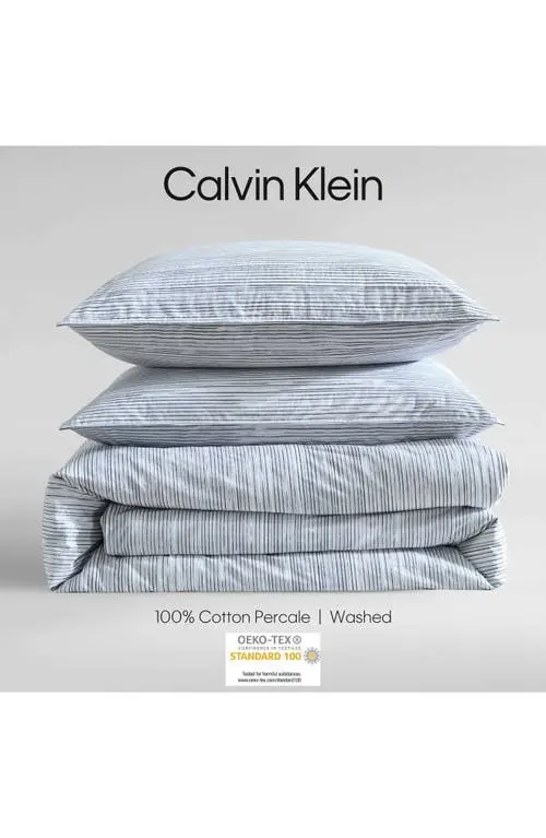 Calvin Klein Wavy Stripe Washed Percale Comforter & Sham Set