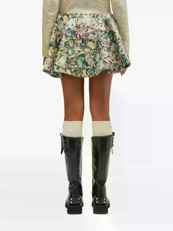 GANNI Floral Jacquard Mini Skirt