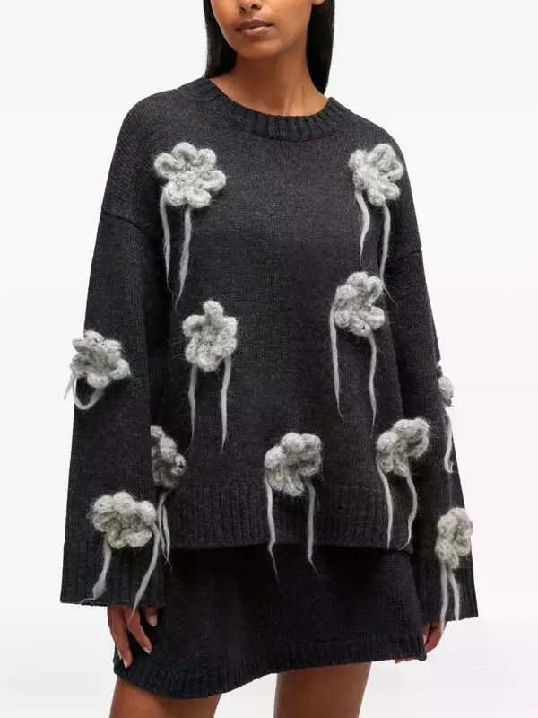 GANNI Crochet Flower Sweater